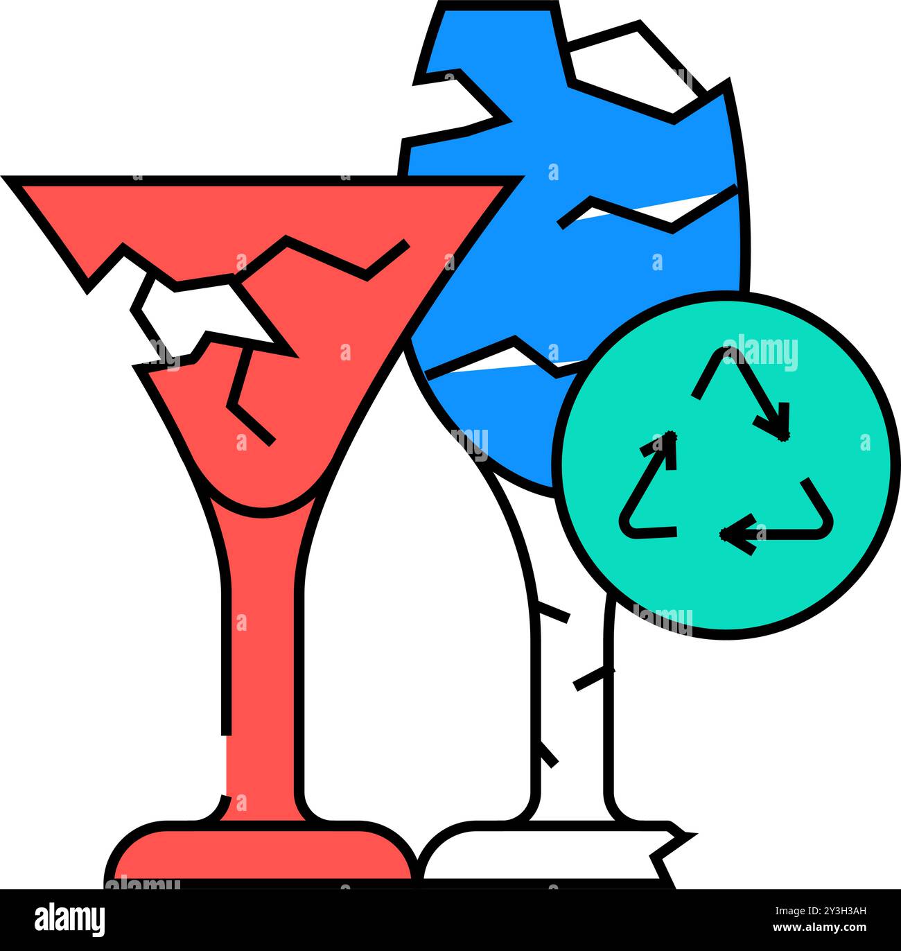 glass waste icon color illustration Stock Vector Image & Art - Alamy