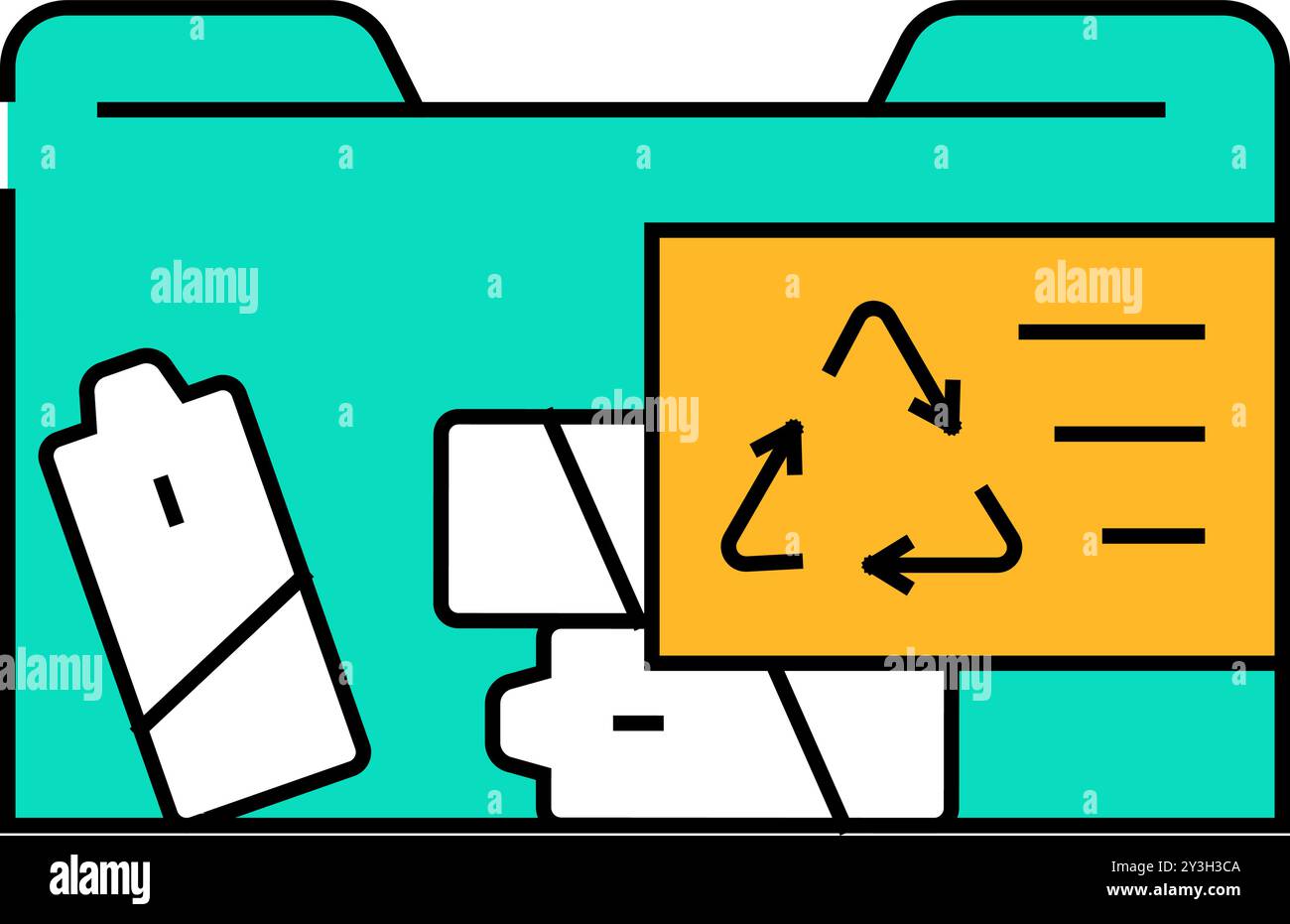 container with batteries icon color illustration Stock Vector Image ...