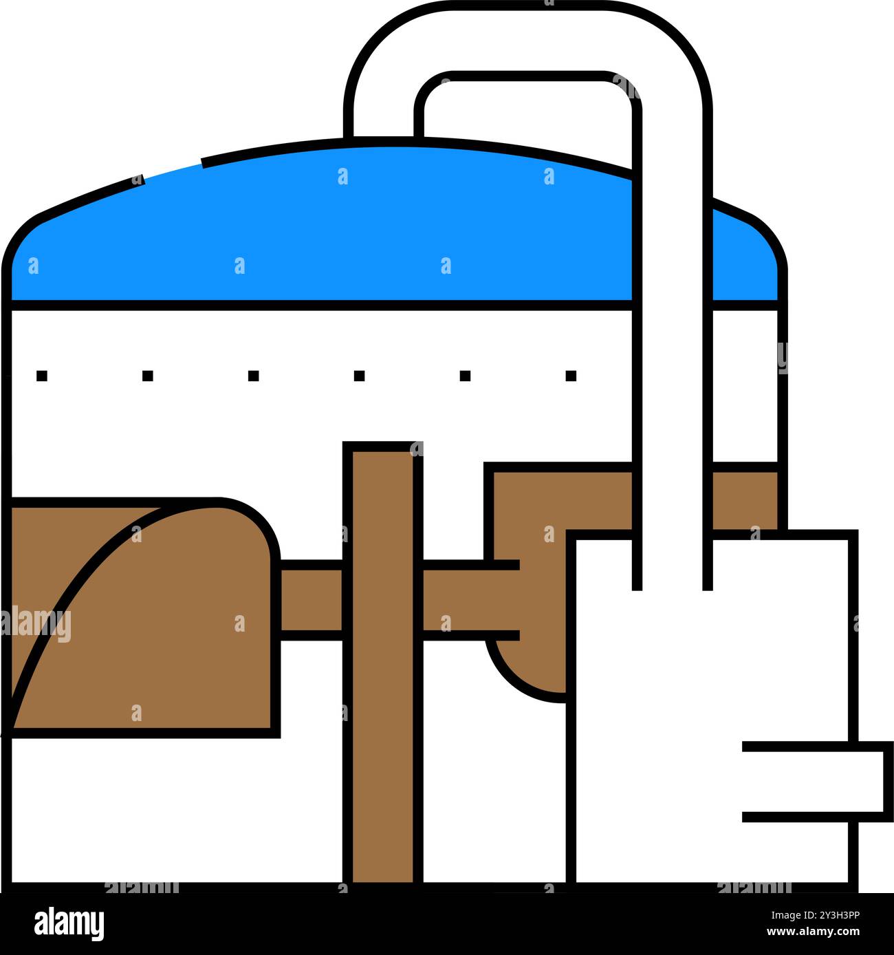 methane tank or biogas plant, digester or reactor icon color ...