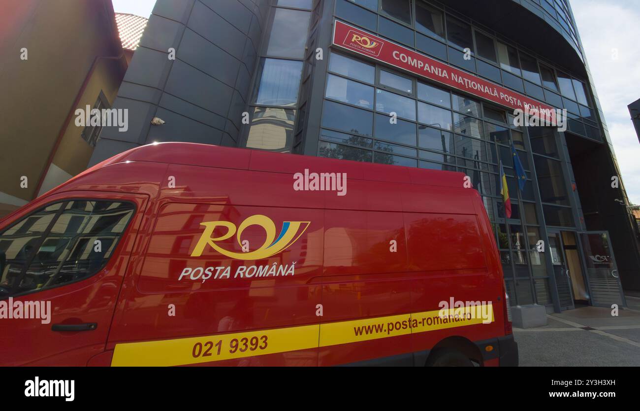 Bucharest, Romania. 13th Sep, 2024: A post office car in front of the ...