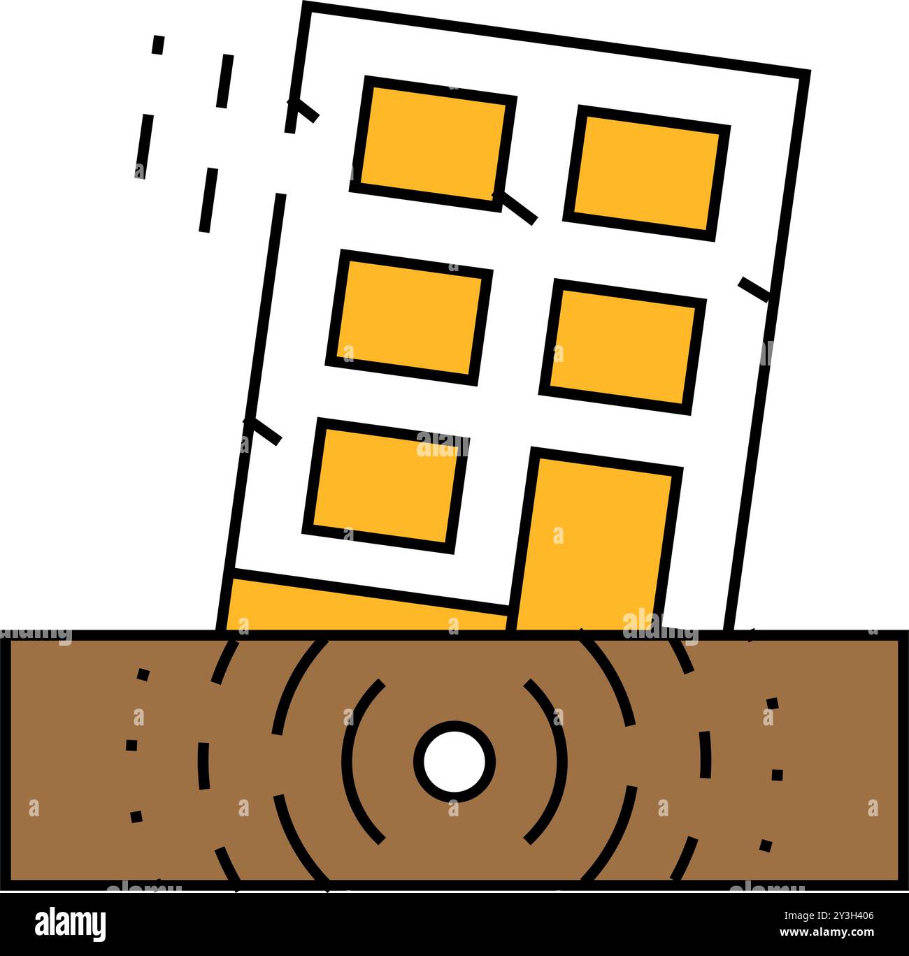 Tsunami earthquake icon color Cut Out Stock Images & Pictures - Alamy