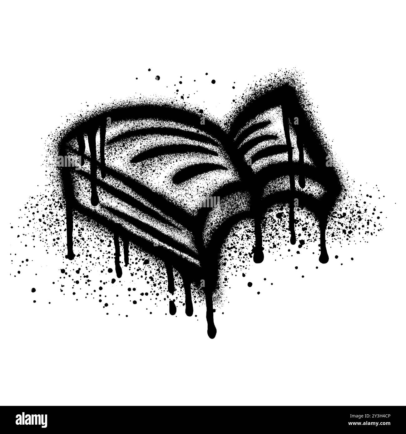 Book graffiti with black spray paint. vector illustration Stock Vector ...