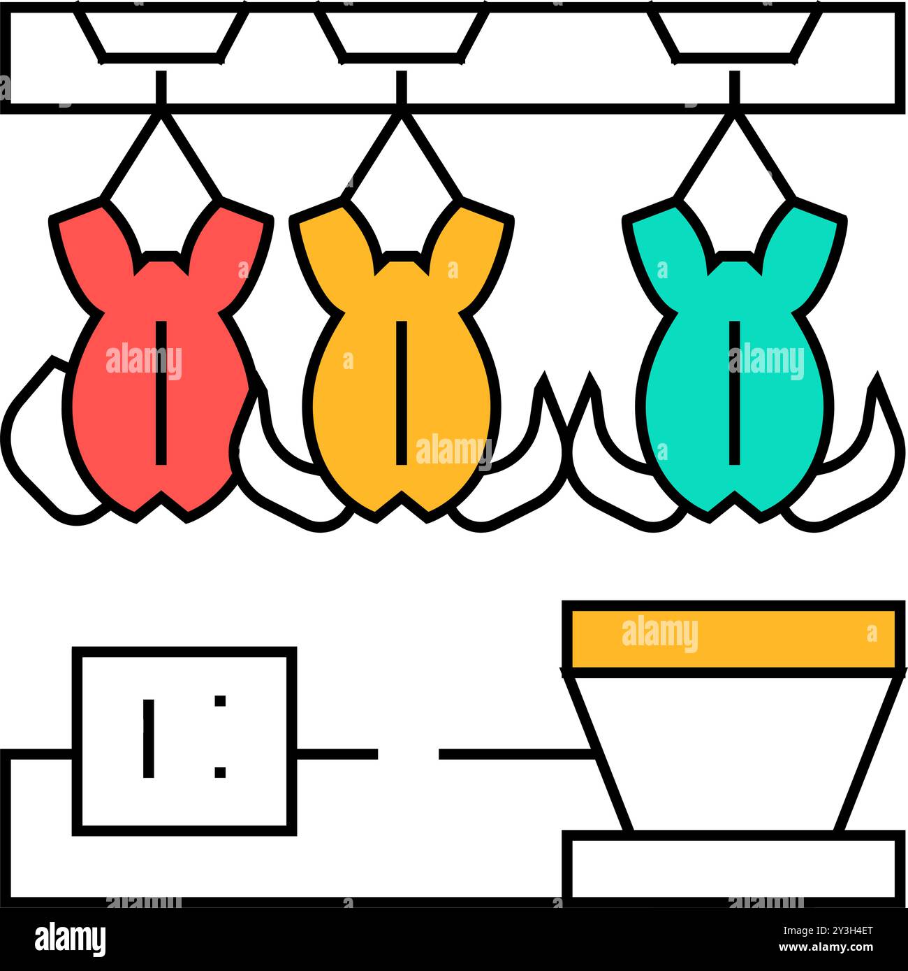 chicken processing icon color illustration Stock Vector Image & Art - Alamy