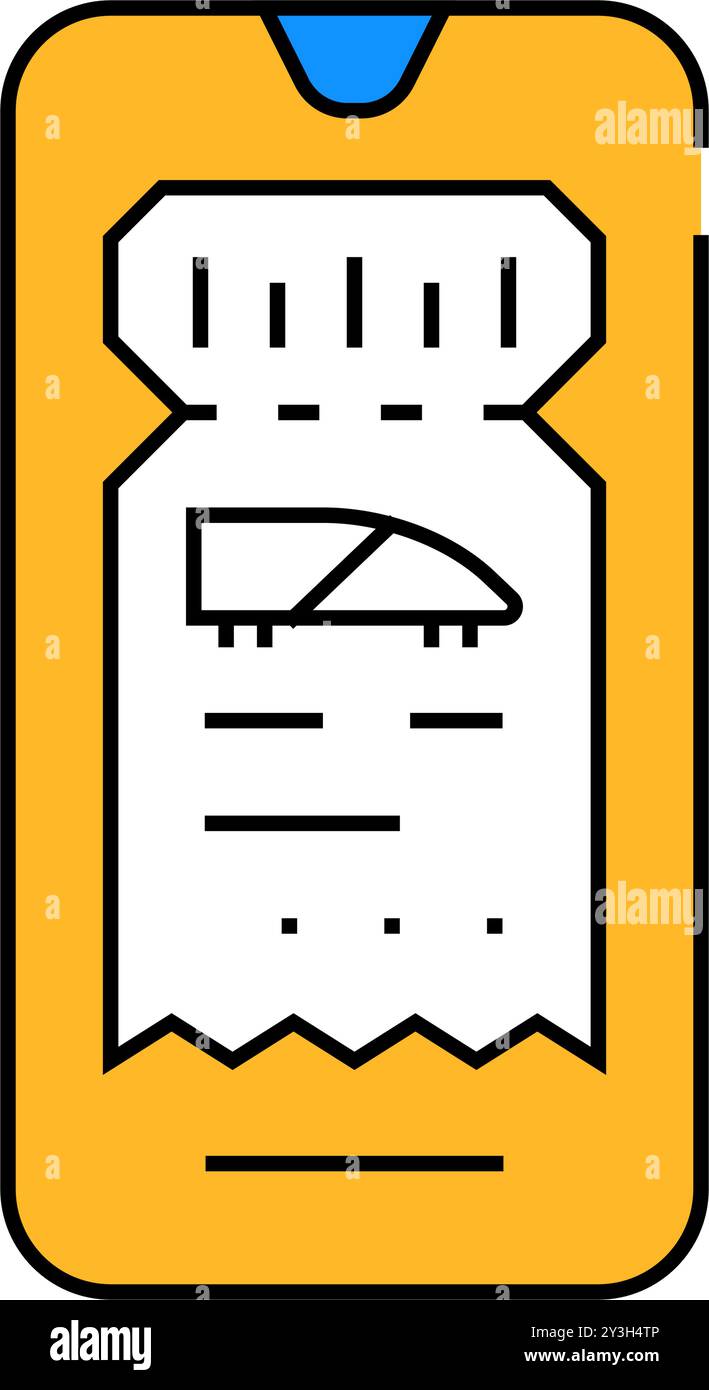 electronic ticket e-ticket icon color illustration Stock Vector Image ...