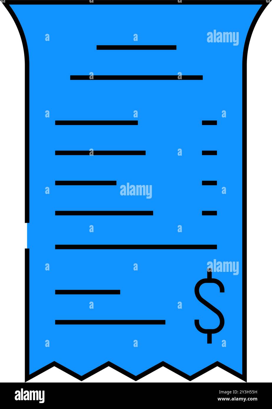 bill receipt icon color illustration Stock Vector Image & Art - Alamy