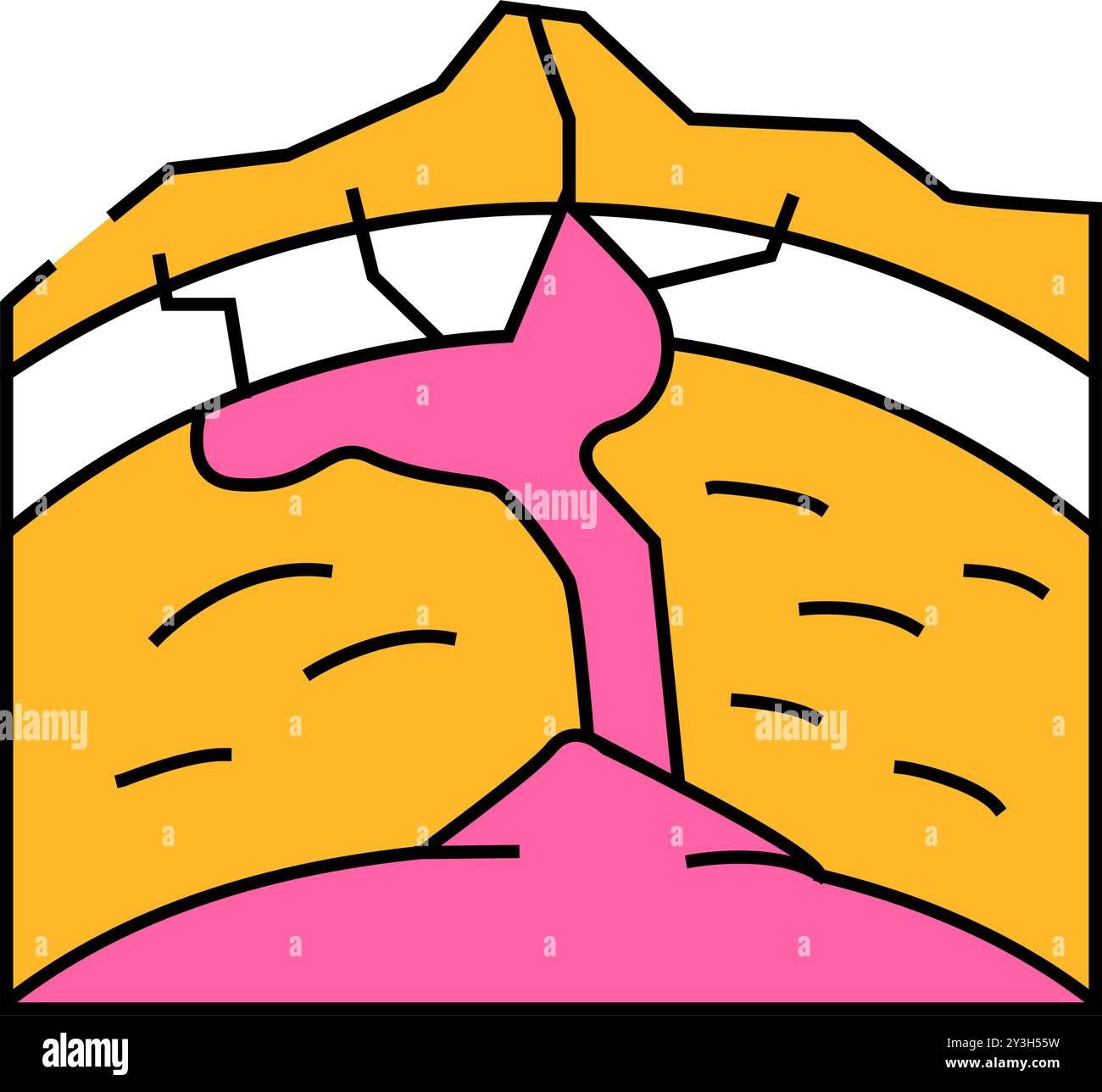 volcano formation process icon color illustration Stock Vector Image ...