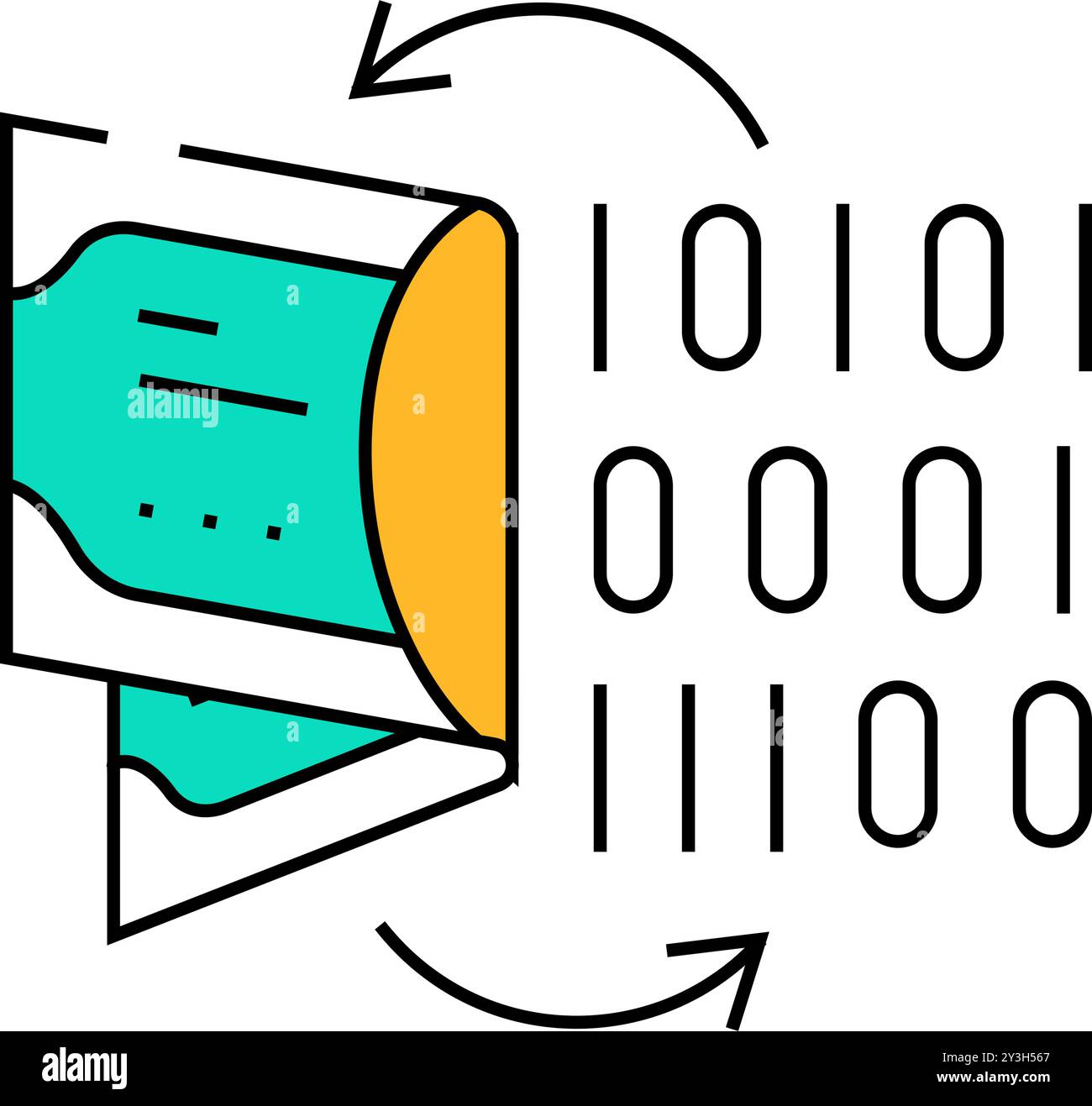 exchange fiat money for digital icon color illustration Stock Vector ...