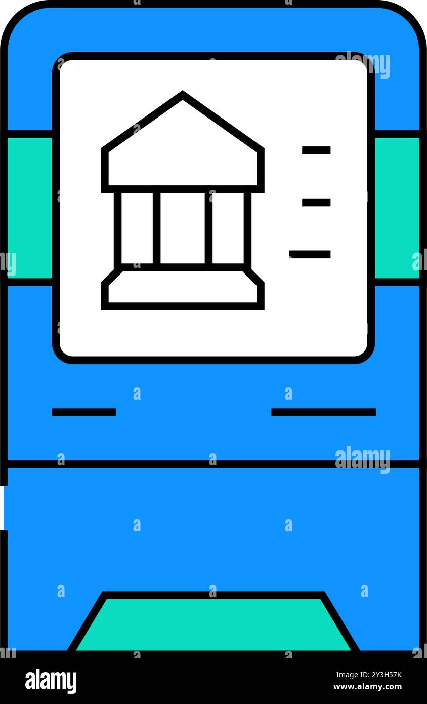 terminal bank atm icon color illustration Stock Vector Image & Art - Alamy