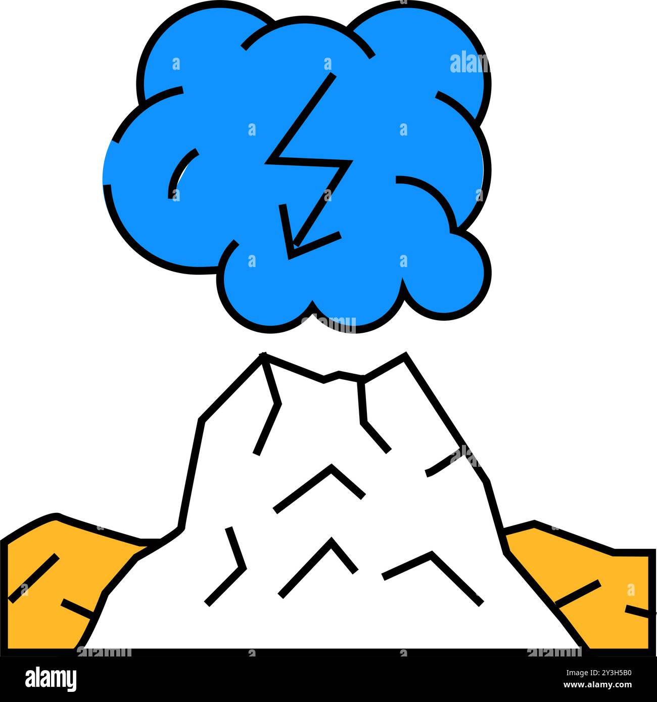 Volcano map color icon Stock Vector Images - Alamy