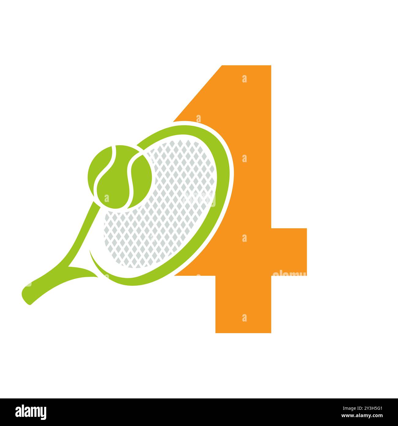 Letter 4 Tennis Logo. Paddle Symbol Vector Template Stock Vector Image ...