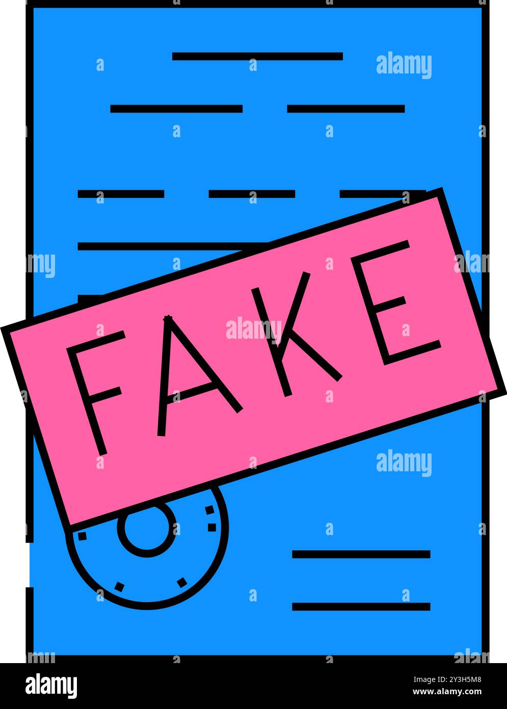 fake document icon color illustration Stock Vector Image & Art - Alamy