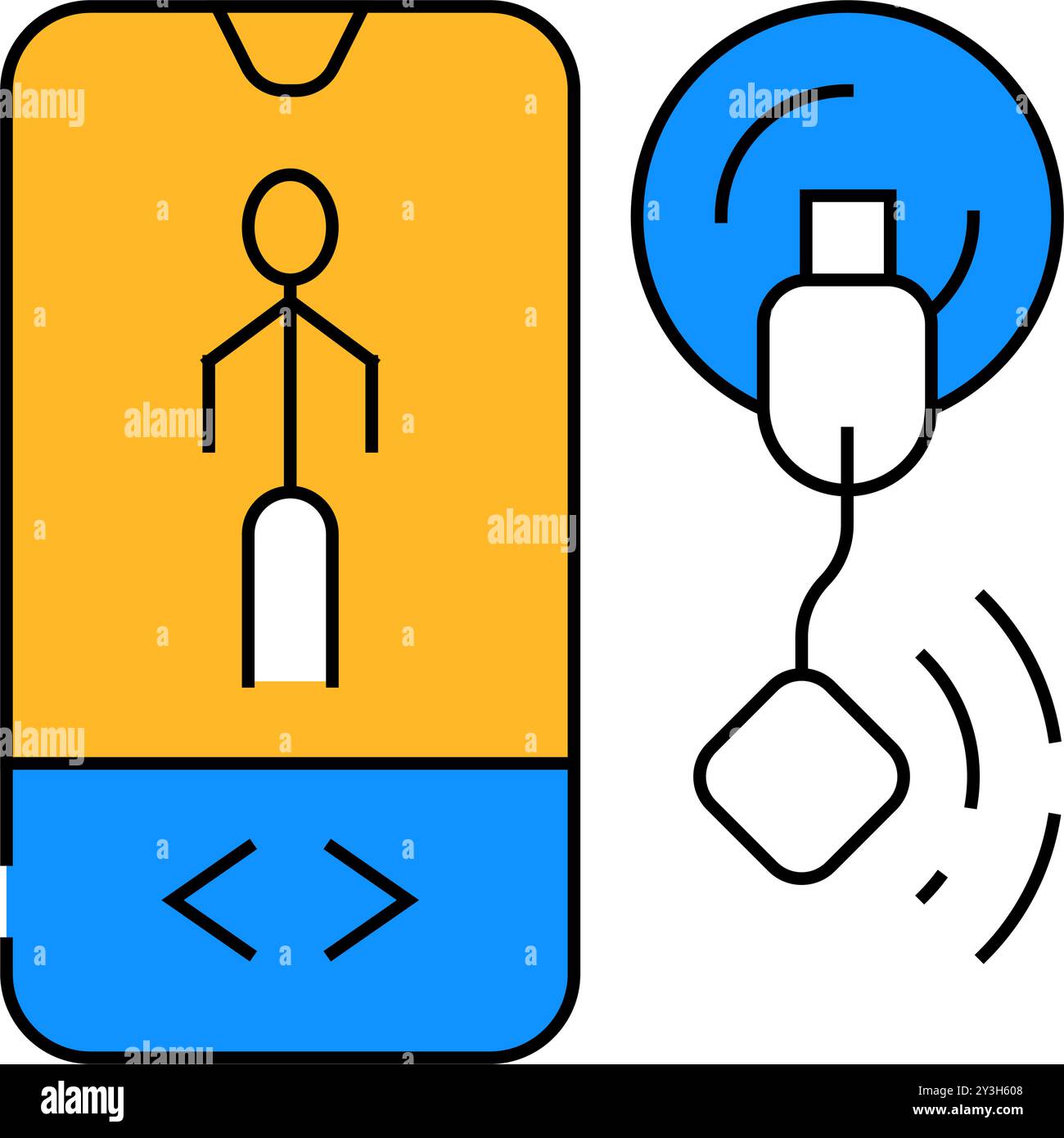 mobile control ems training icon color illustration Stock Vector Image ...