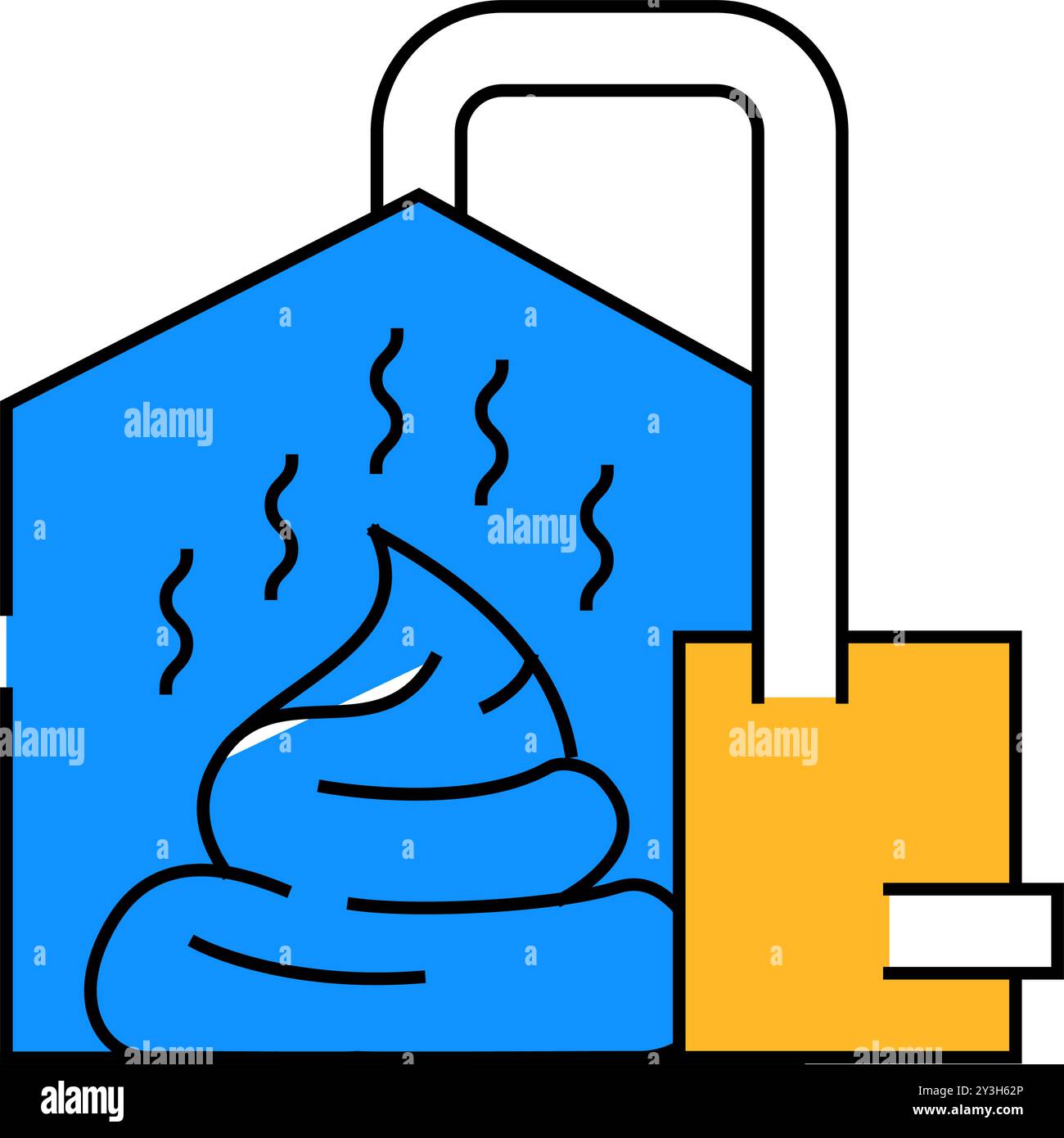method of obtaining from feces biogas icon color illustration Stock ...