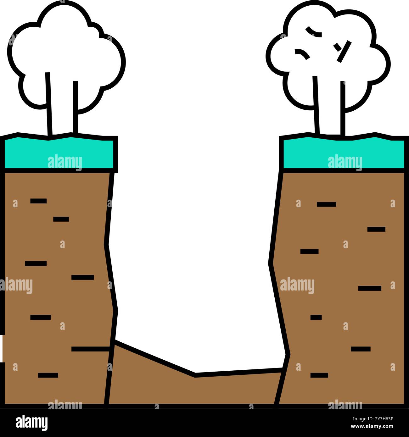 karst sinkhole disaster icon color illustration Stock Vector Image ...