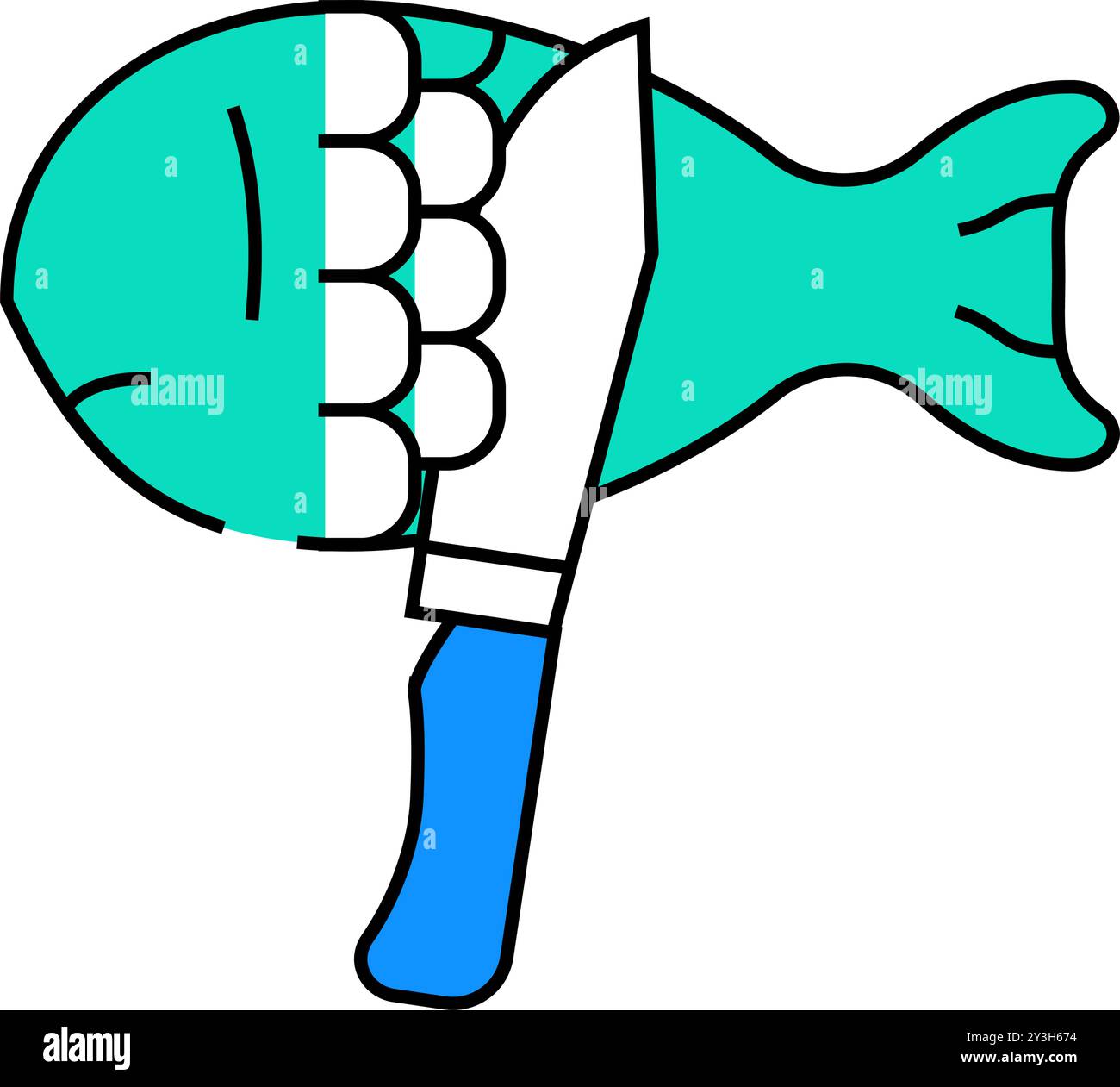 cleaning fish icon color illustration Stock Vector Image & Art - Alamy