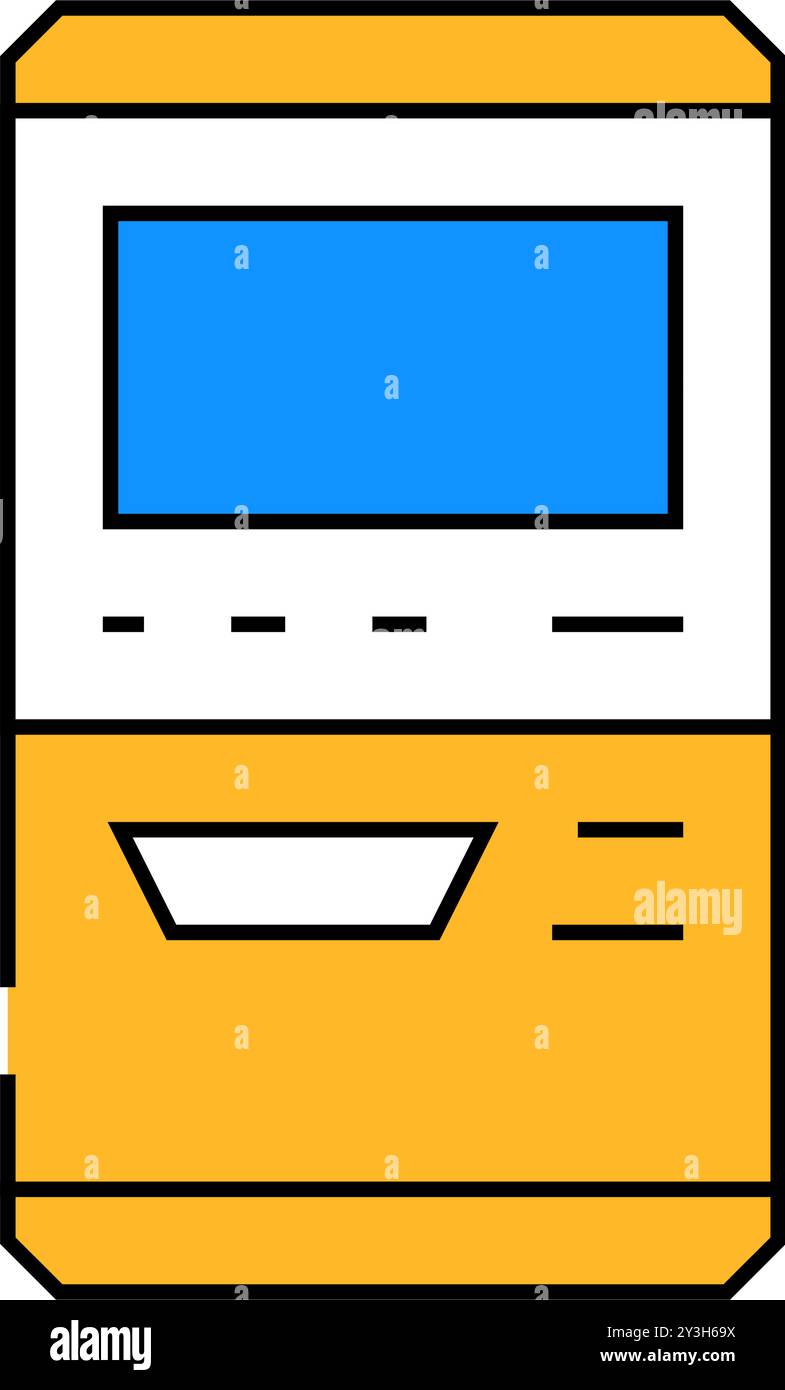 terminal for buying ticket icon color illustration Stock Vector Image ...