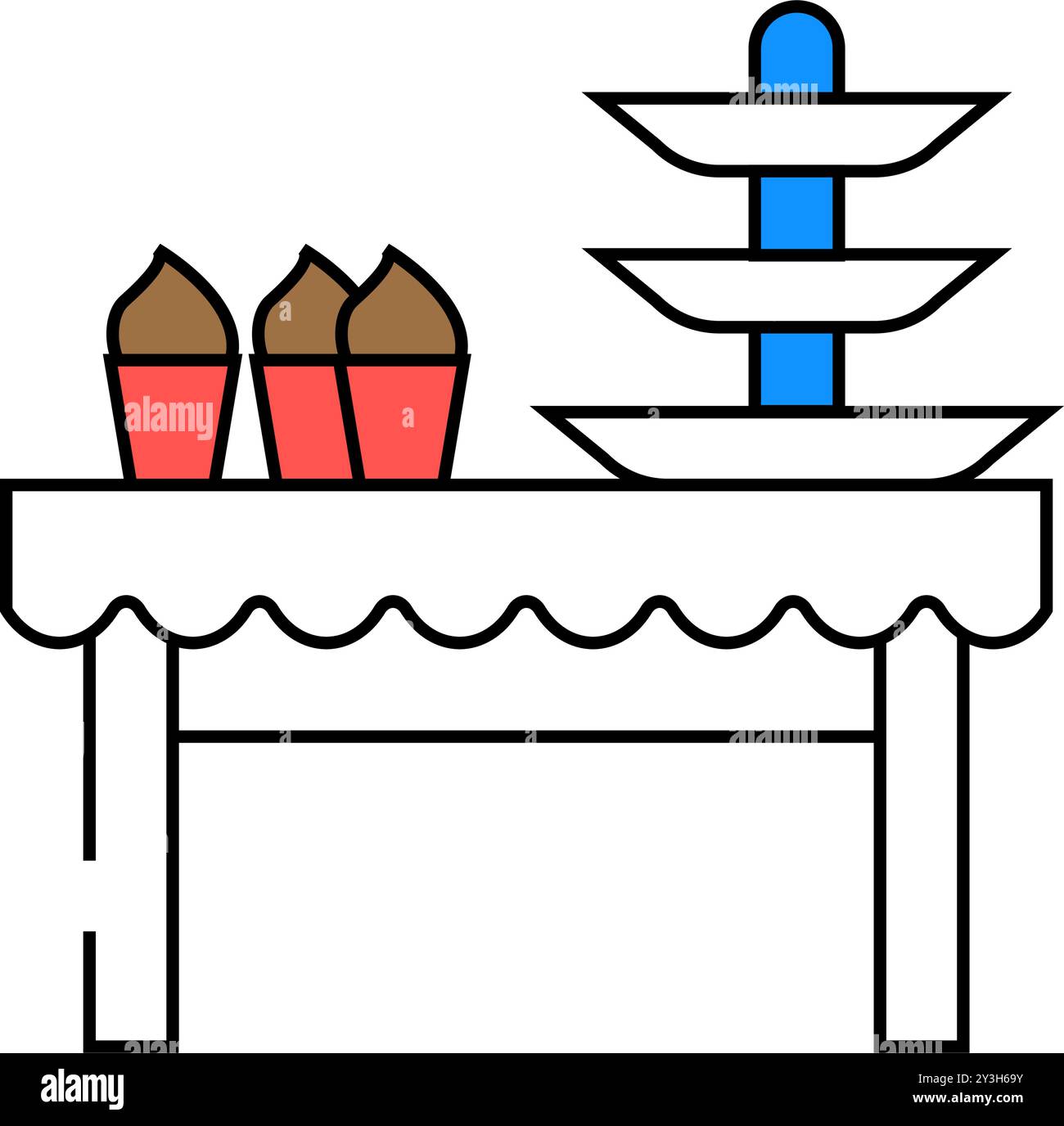 dessert table buffet icon color illustration Stock Vector Image & Art ...