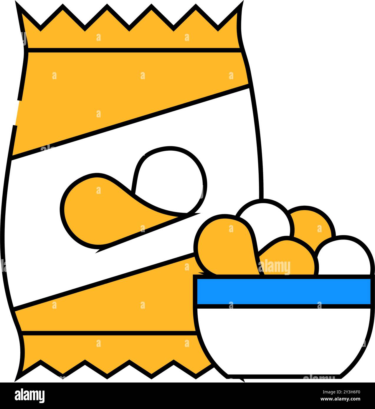 chips snack icon color illustration Stock Vector Image & Art - Alamy