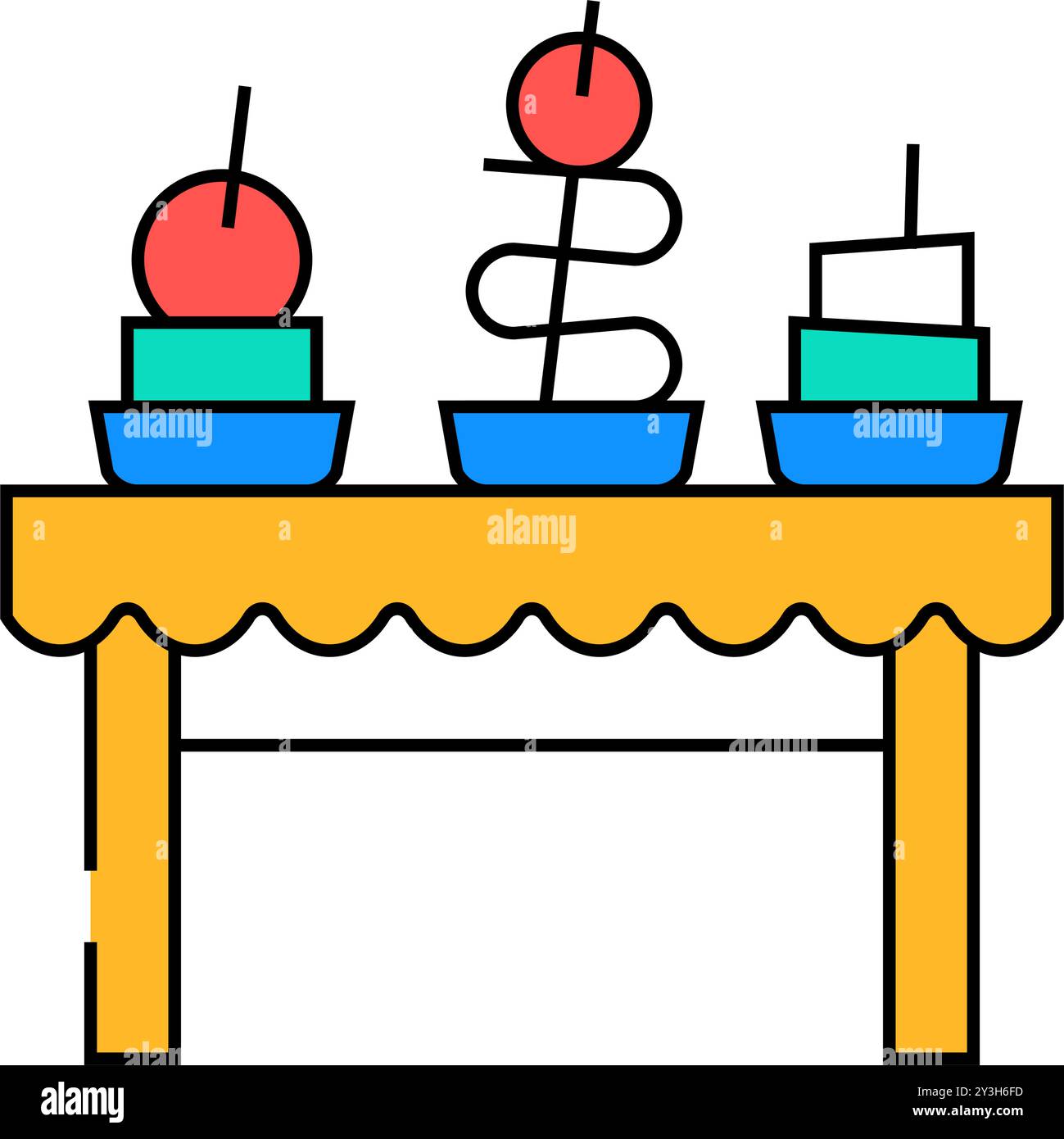 snacks buffet icon color illustration Stock Vector Image & Art - Alamy