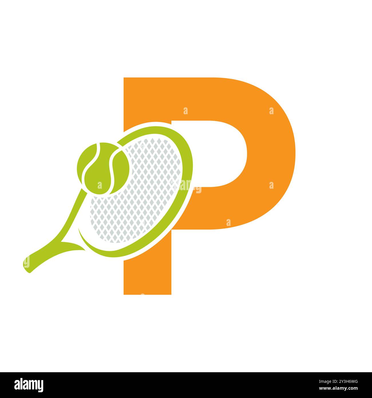 Letter P Tennis Logo. Paddle Symbol Vector Template Stock Vector Image ...