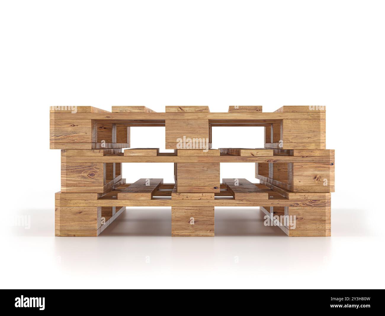 Pallets on a white background. 3d illustration Stock Photo - Alamy
