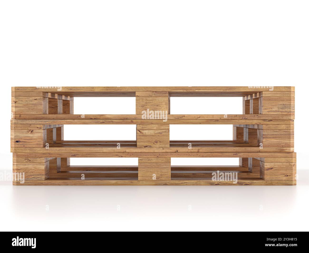 Pallets on a white background. 3d illustration Stock Photo - Alamy