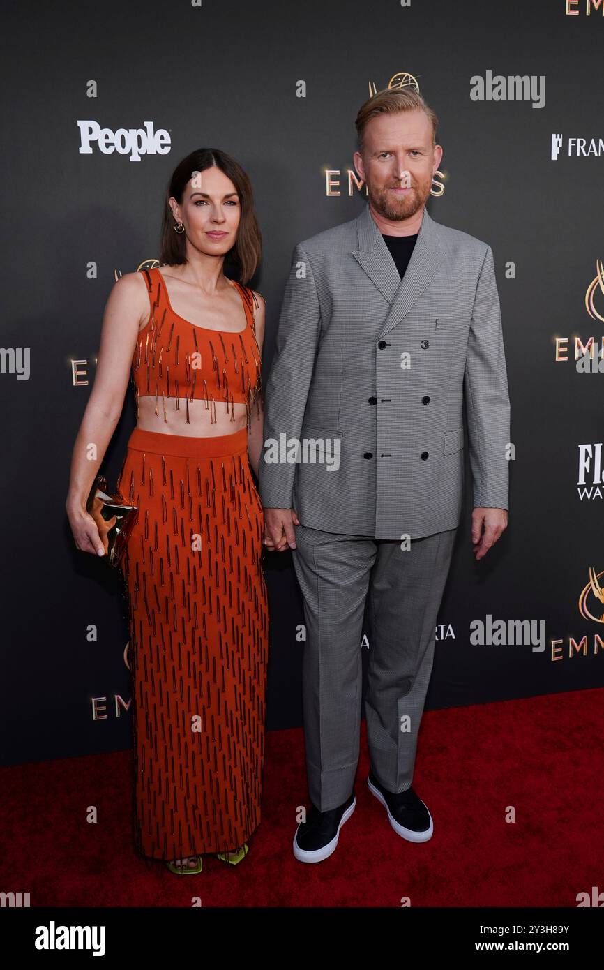 Jessica Raine, from left, and Tom Goodman-Hill attend the 76th Emmy ...