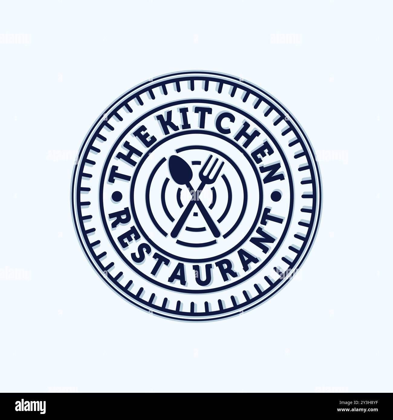 Premium Restaurant or Cafe Line art Logo Vector Illustration. Fork and ...