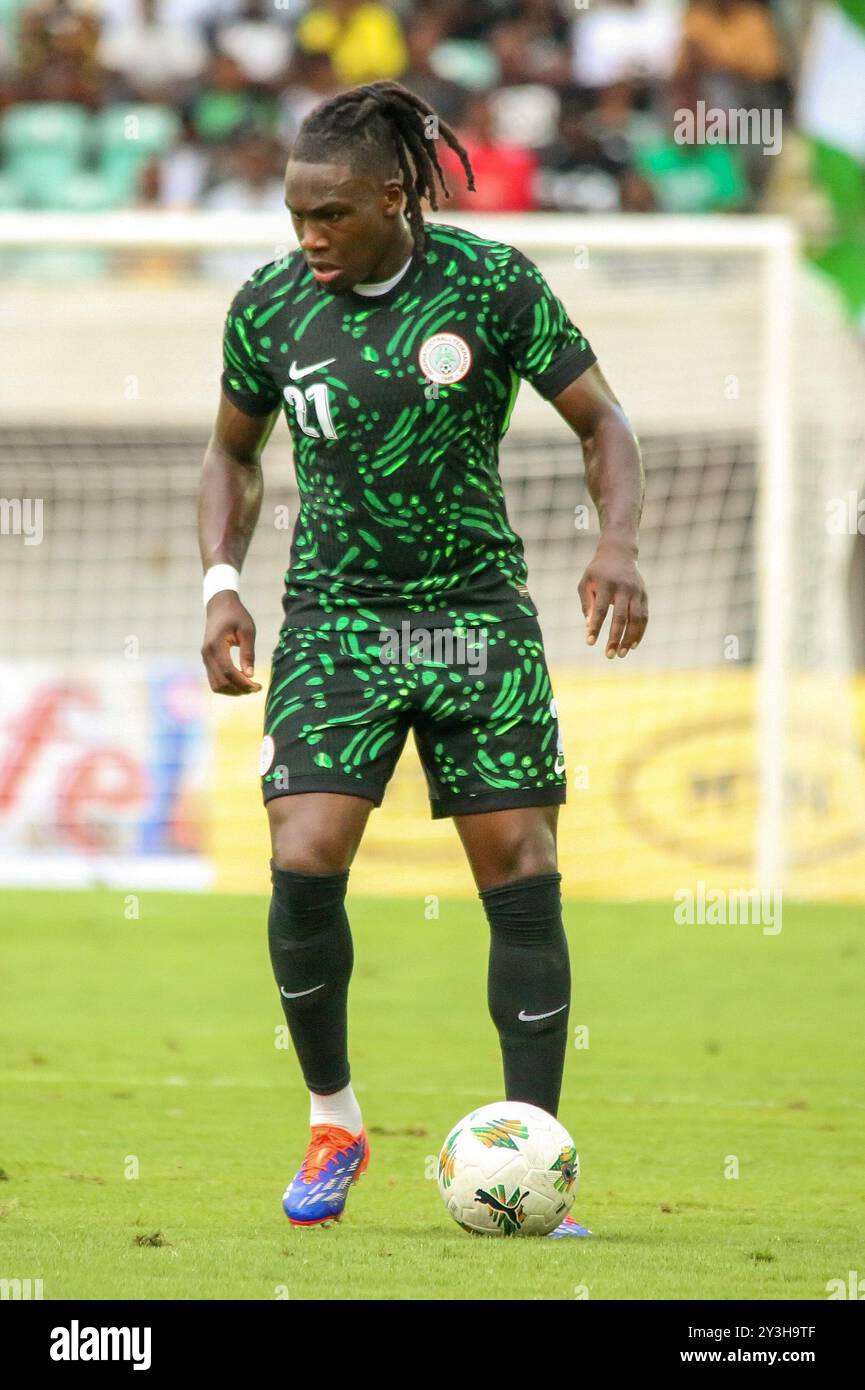 UYO, NIGERIA - SEPTEMBER 07: Bassey Calvin Chinedu of Nigeria during ...
