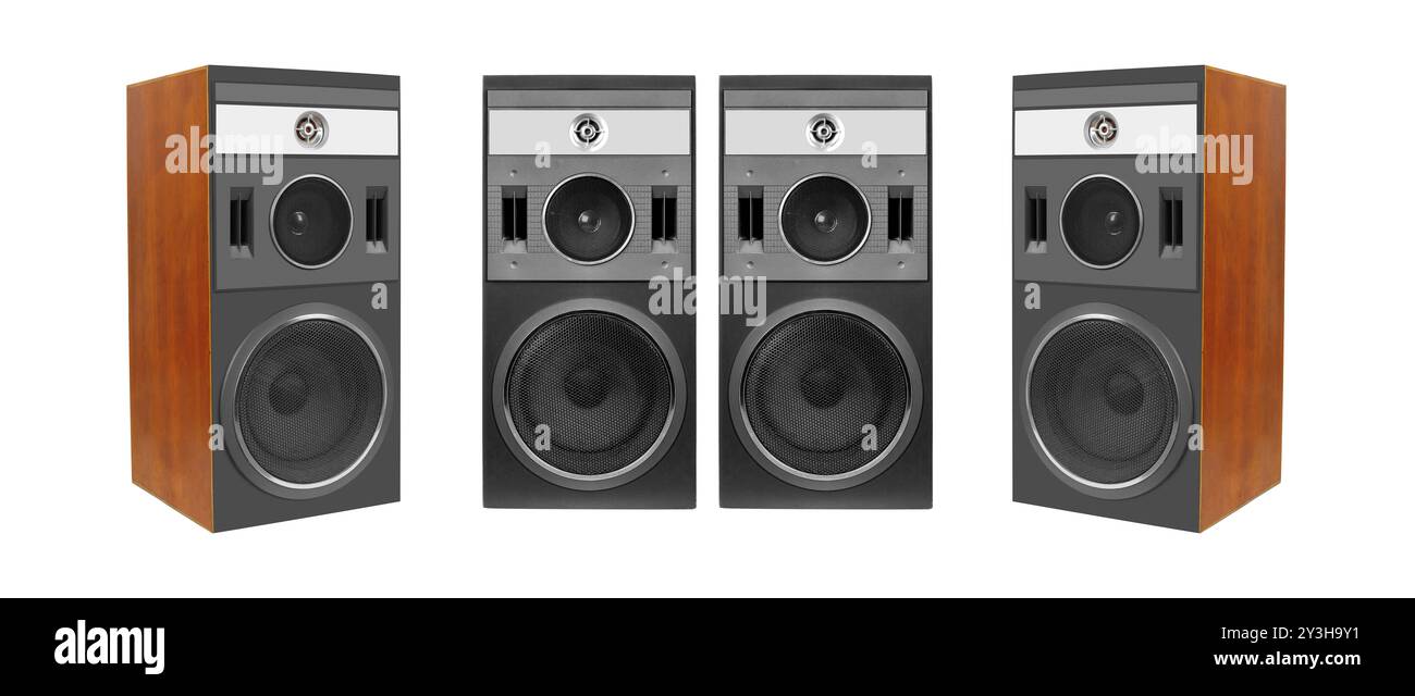 Music and sound - Four three way line array loudspeaker enclosure ...