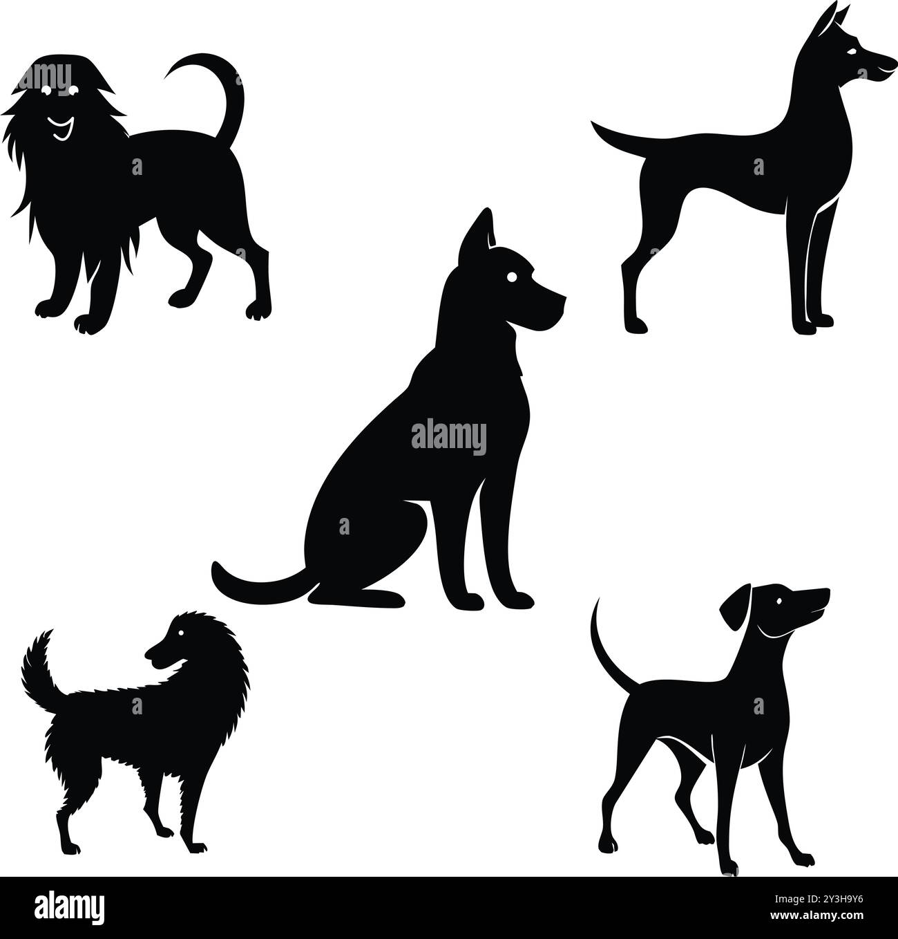 Dog clip art vector vectors Black and White Stock Photos & Images - Alamy