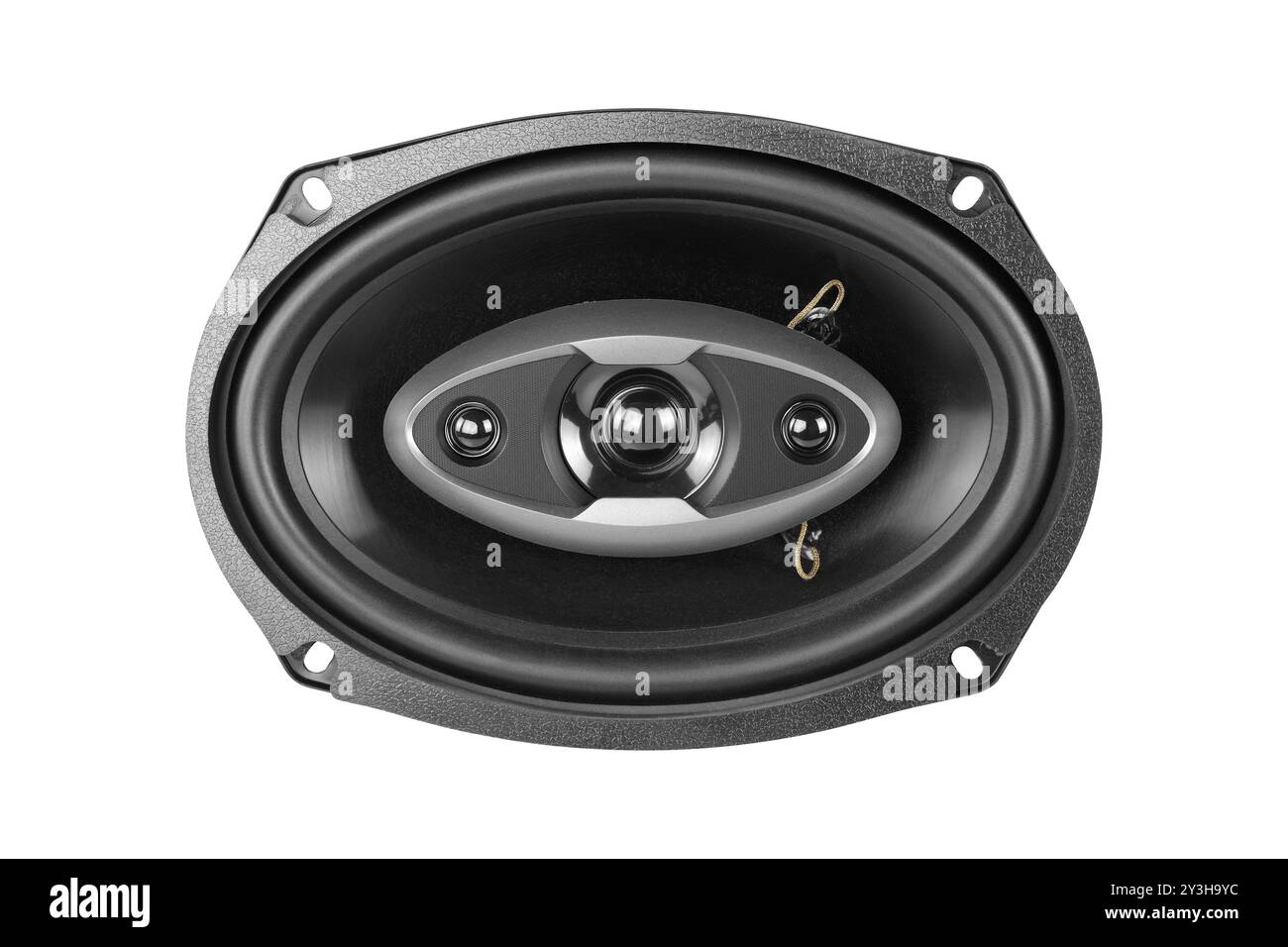 Music and sound - Front view car three way speaker isolated on a white ...