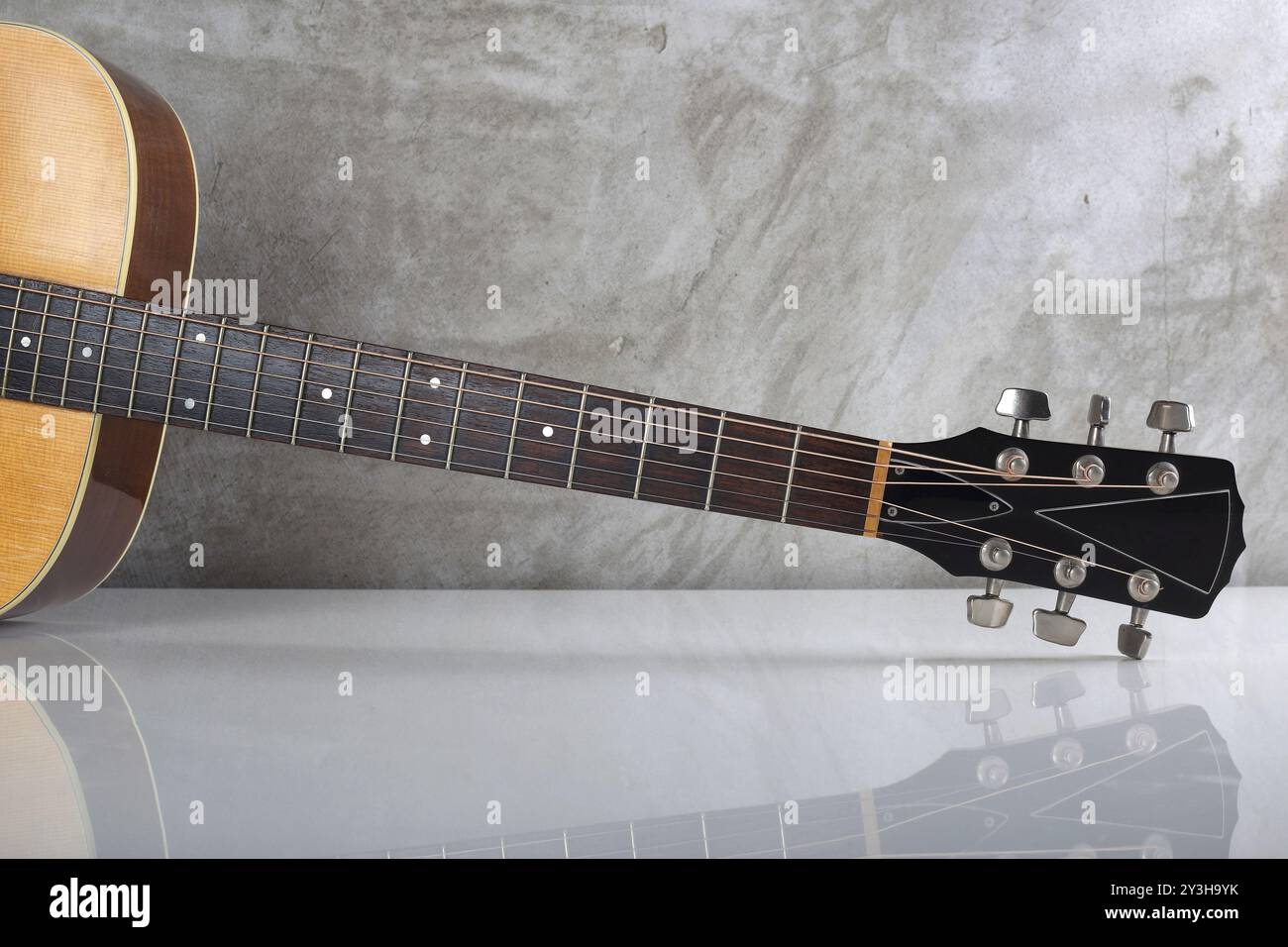 Musical instrument - neck tuning peg acoustic guitar background of a ...