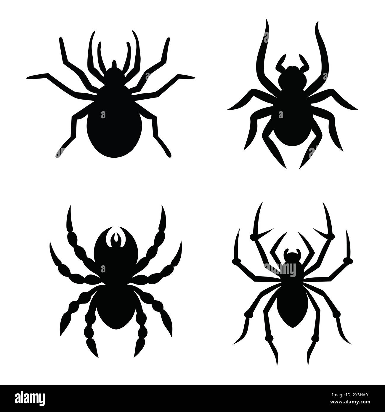 Elegant spider icons silhouette vector set Stock Vector Image & Art - Alamy