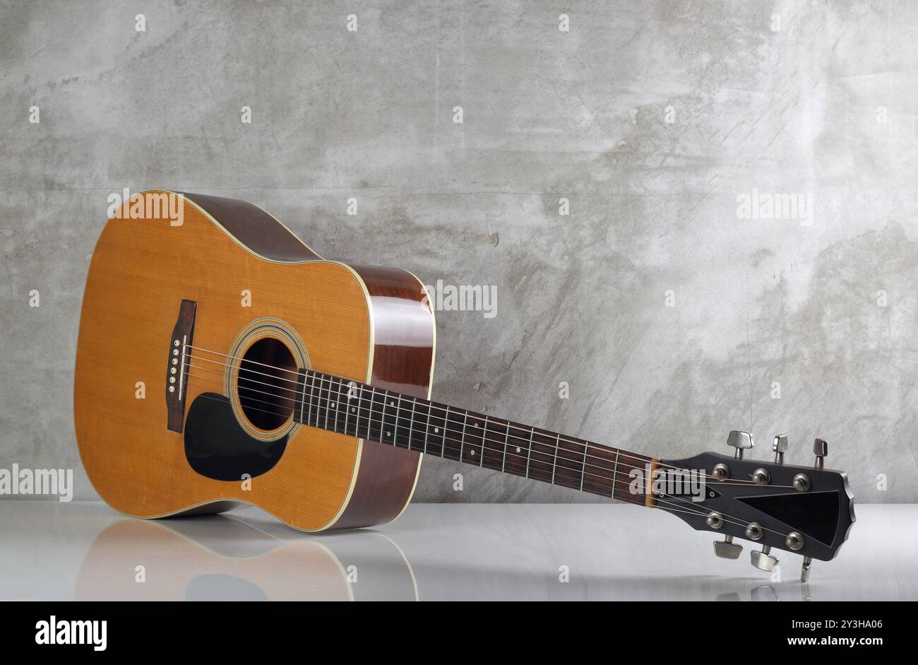 Musical instrument - Very rare vintage acoustic guitar against the ...