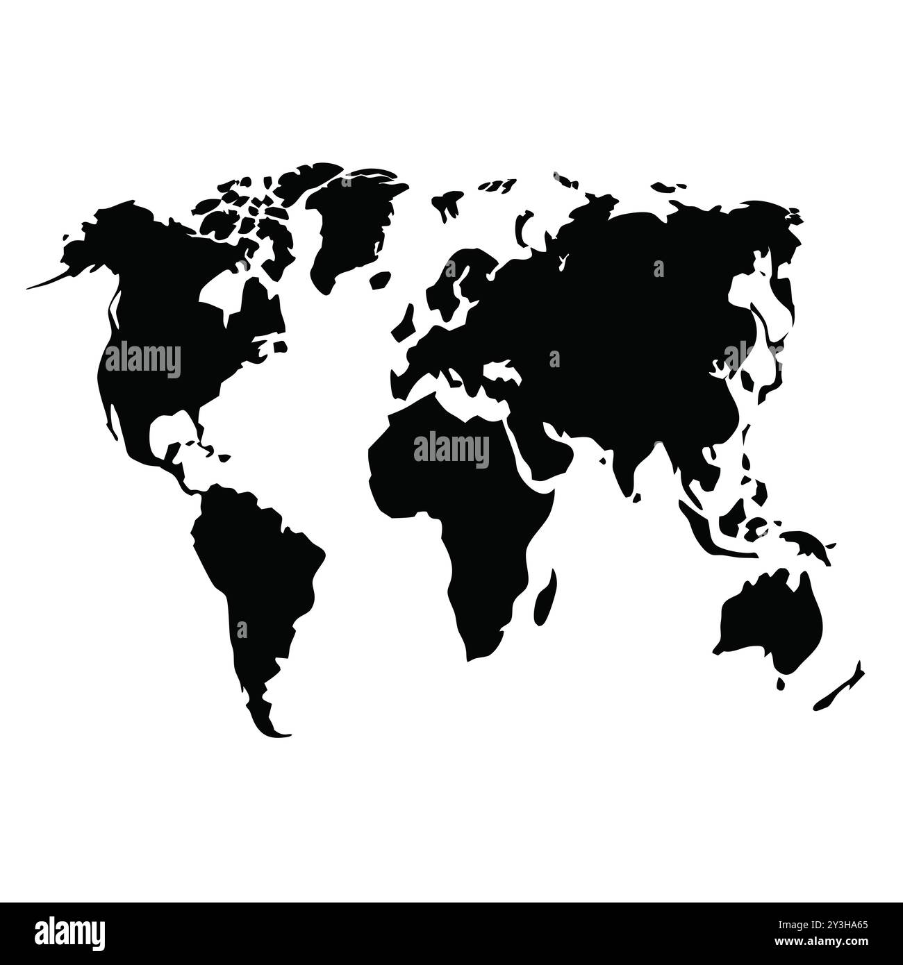 Detailed world map illustration hi-res stock photography and images - Alamy