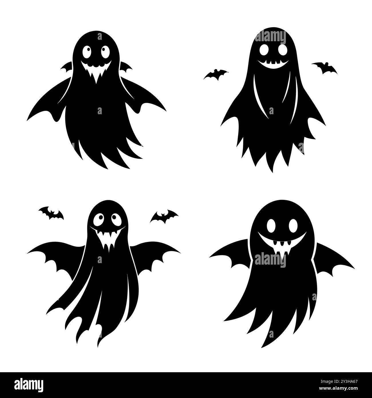 Spooky ghost silhouettes for Halloween Stock Vector Image & Art - Alamy