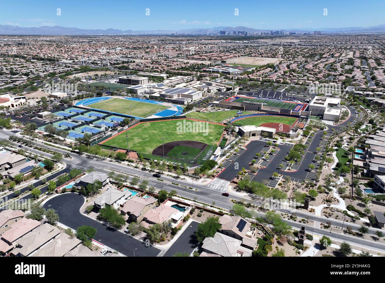A general overall aerial view of the Bishop Gorman high school ...