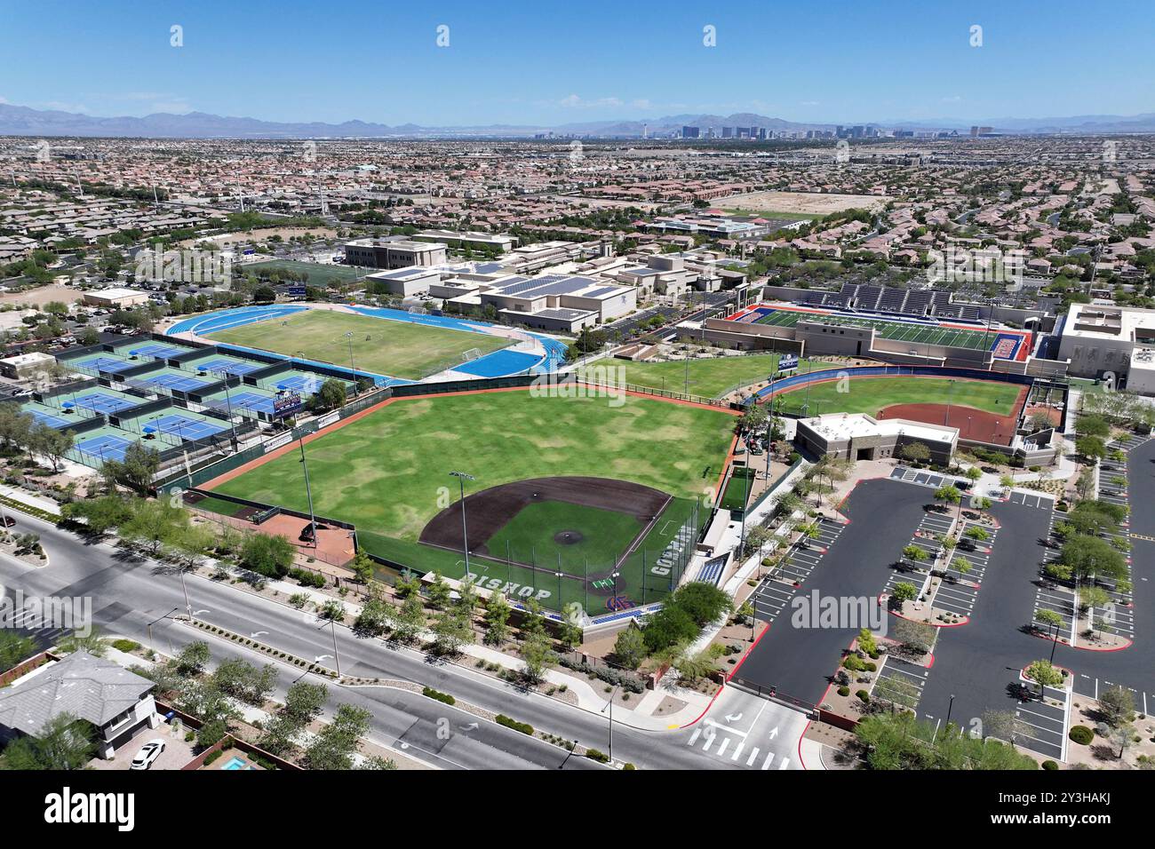 A general overall aerial view of the Bishop Gorman high school ...