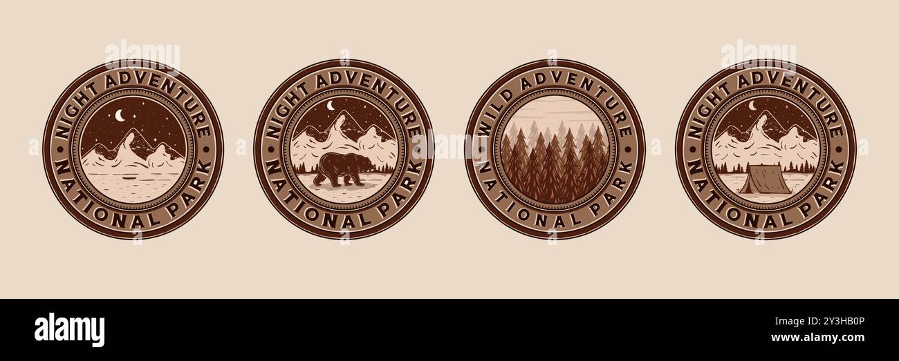 Premium Set of Outdoor Adventure Logo Design. Exclusive Vintage Style ...