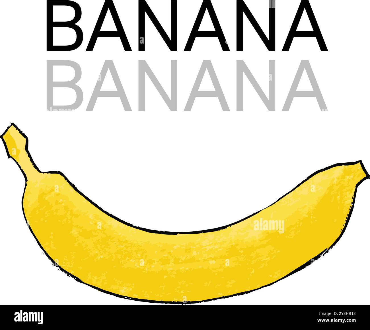 hand drawn color illustration of banana Stock Vector Image & Art - Alamy