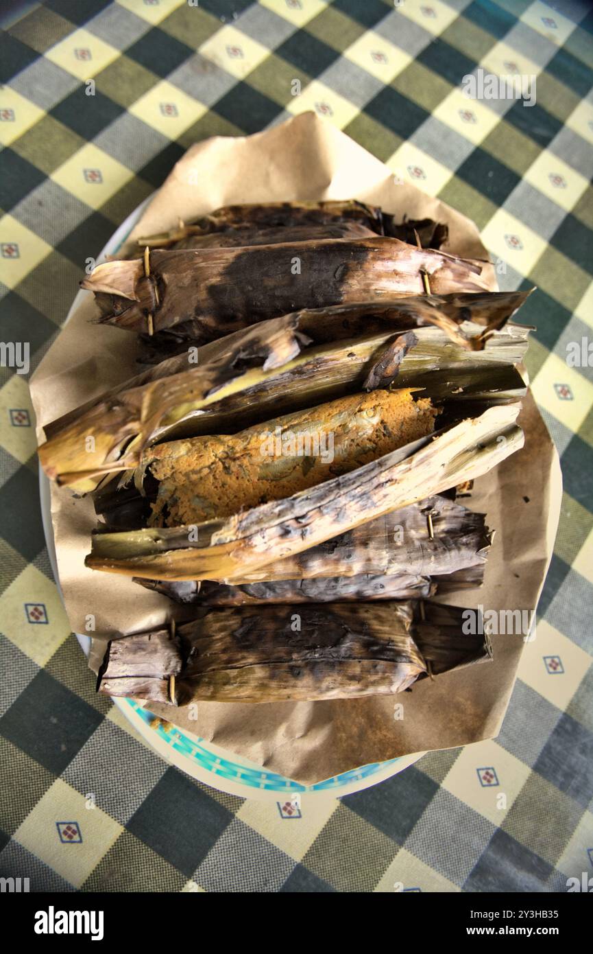 Palai bada, a traditional food of Minangkabau; photographed at a ...