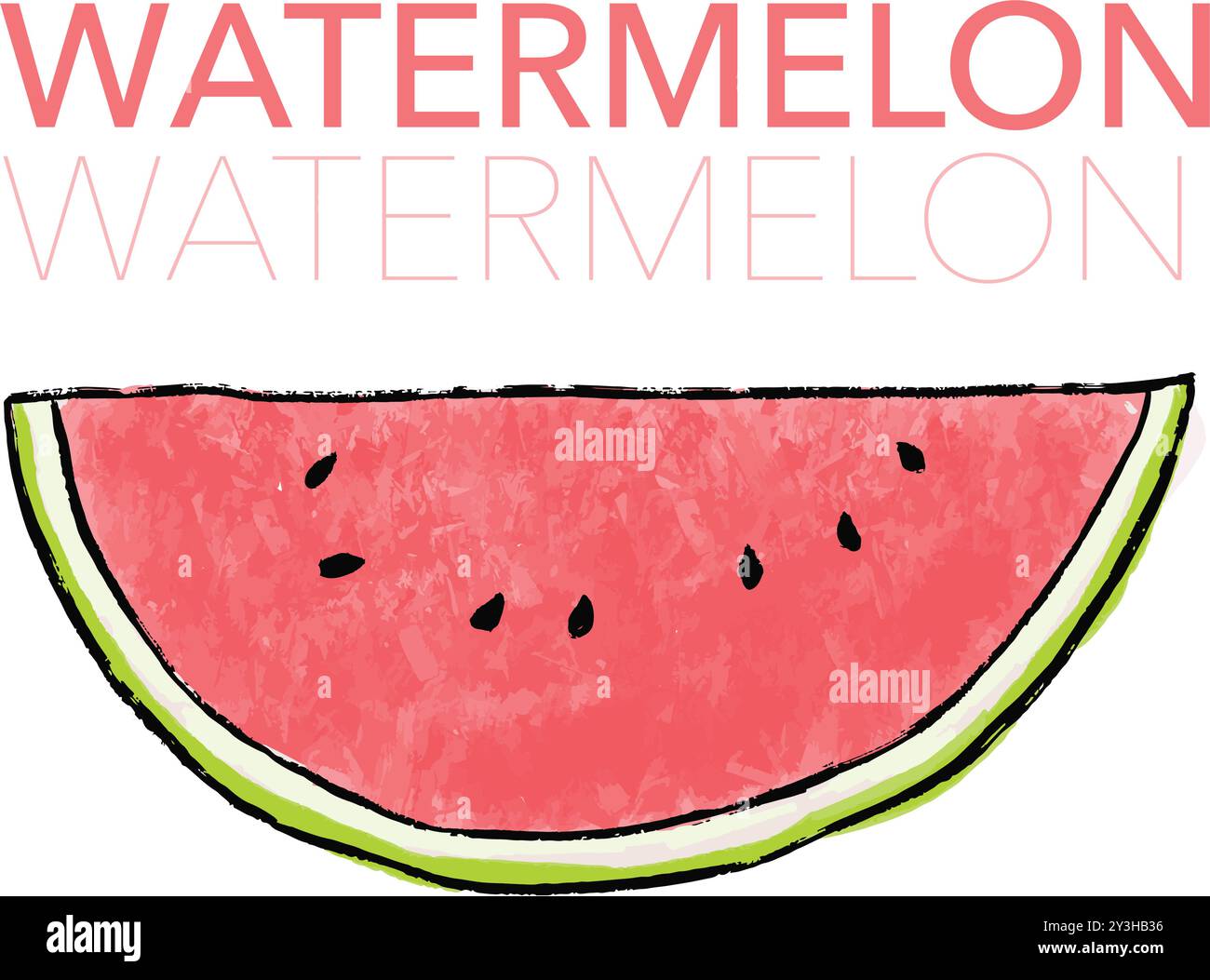 hand drawn color illustration watermelon Stock Vector Image & Art - Alamy