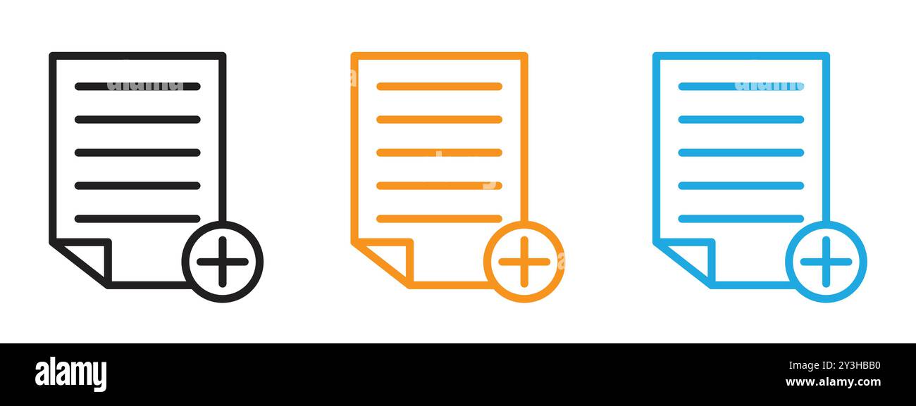 Add document icon vector logo set collection for web app ui Stock ...