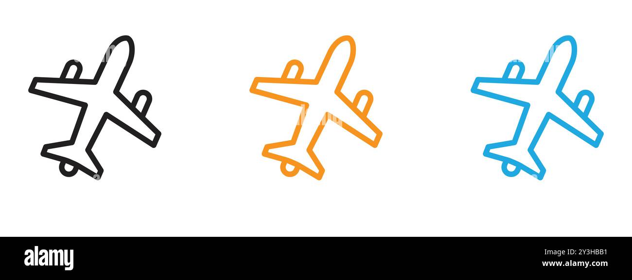 Airplane Icon vector logo set collection for web app ui Stock Vector ...