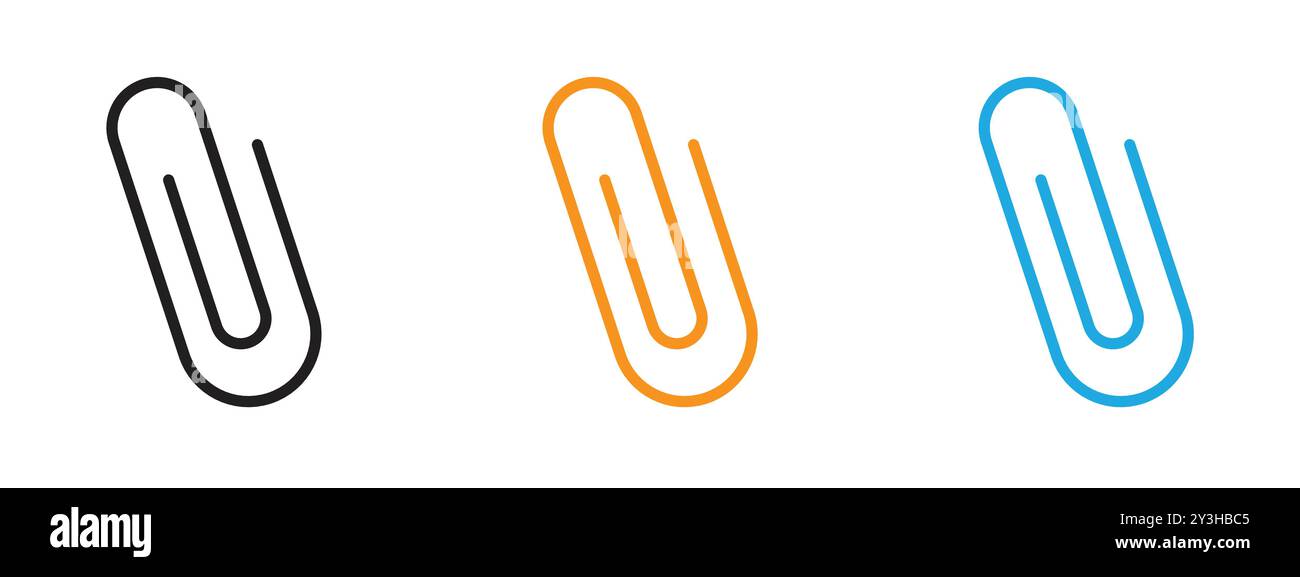 Attachment clip icon vector logo set collection for web app ui Stock ...