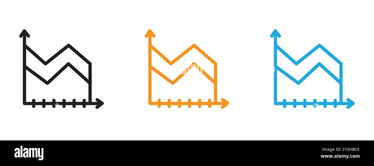 Area Chart Icon vector logo set collection for web app ui Stock Vector ...