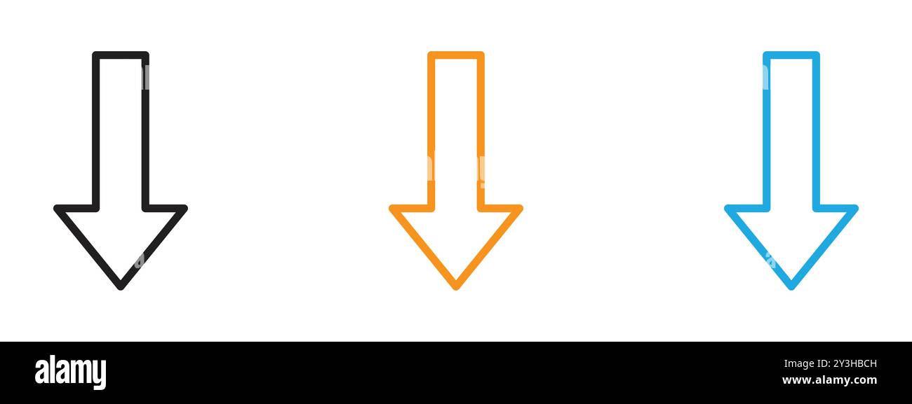 Arrow down icon vector logo set collection for web app ui Stock Vector ...