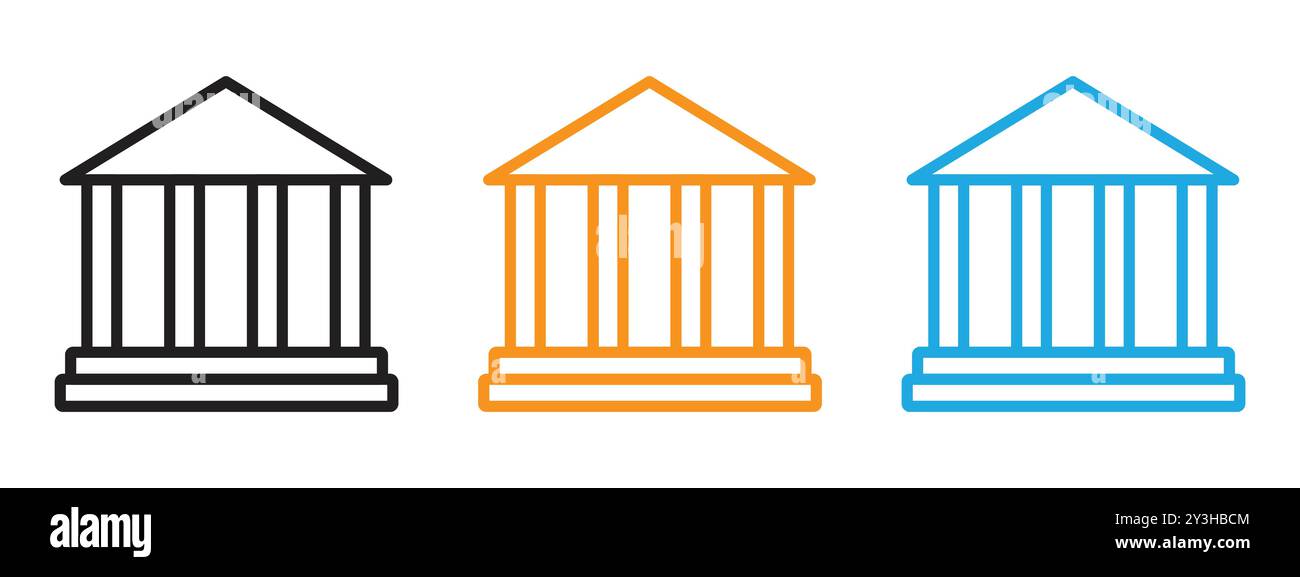 Bank icon vector logo set collection for web app ui Stock Vector Image ...