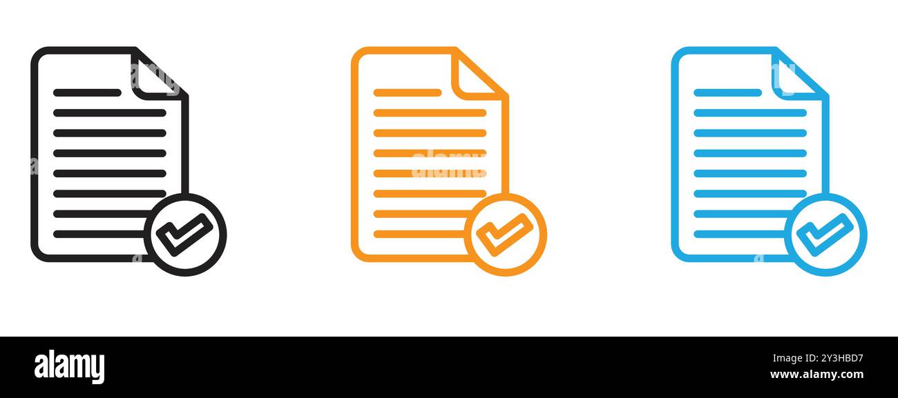 Accept document icon vector logo set collection for web app ui Stock ...